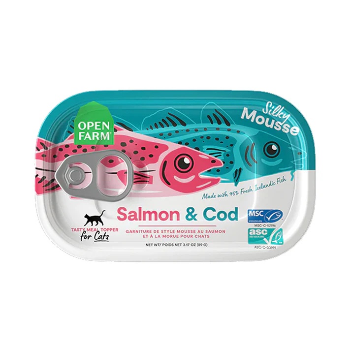 Open Farm Salmon & Cod Meal Topper for Cats 89G - Open Farm